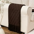 "Battilo Soft Dark Brown Knit Throw Blanket for Couch/Bed, Decorative ...