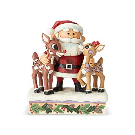 Enesco Rudolph Traditions by Jim Shore Santa Hugging Rudolph Figurine ...