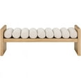 Meridian Furniture Waverly Cream Bench with Solid Wood and Luxurious ...