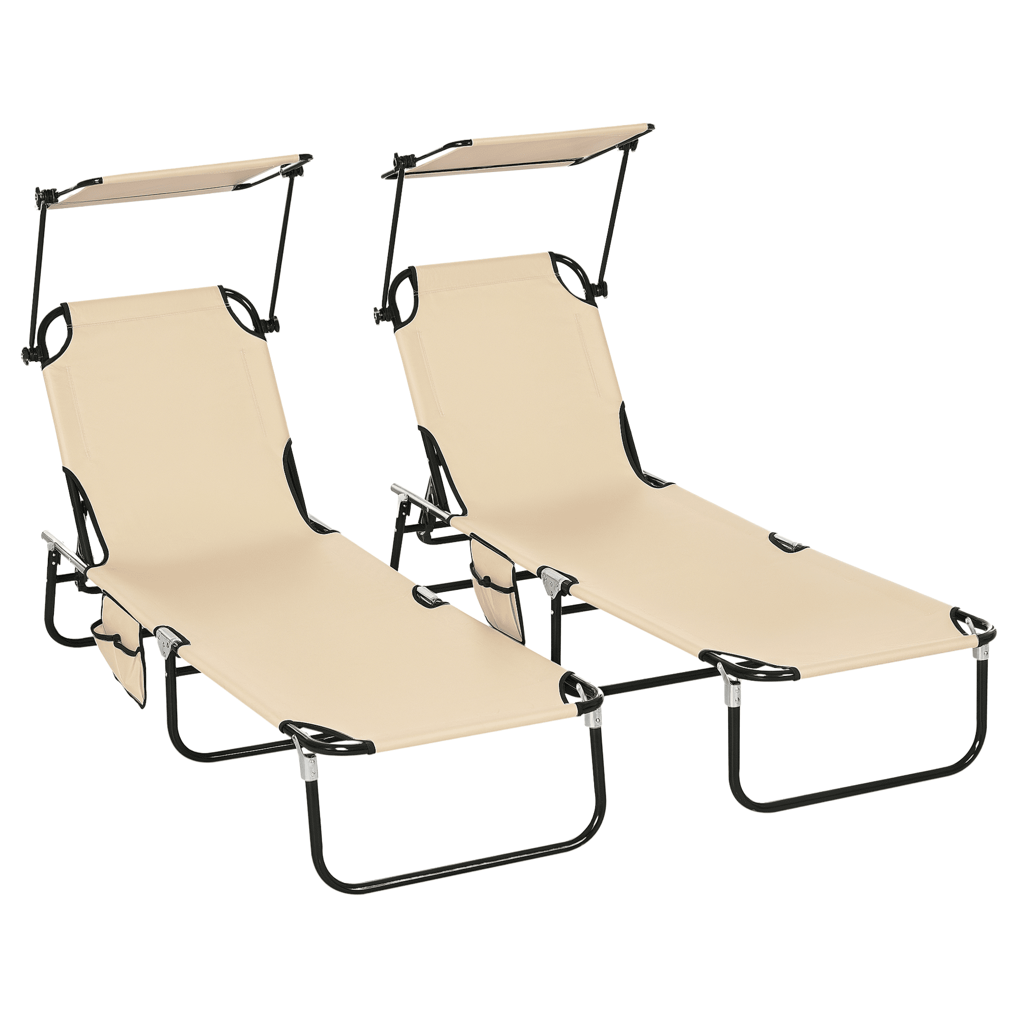 Click here for Outsunny 2 Piece Folding Chaise Lounges With Adjus... prices
