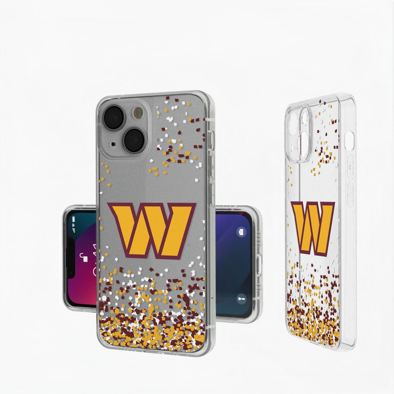 Washington Commanders iPhone Clear Case with Confetti Design - Walmart.com