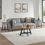 Lavish Home 3PC Industrial Round Coffee Table Set with Side Tables ...
