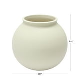 Better Homes & Gardens Matte Ceramic Round Vase 5.9 inches Natural ...