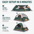 2/4/6/8 Person Cabin Tents for Camping, Outdoor Tent 5-Minute Quick ...