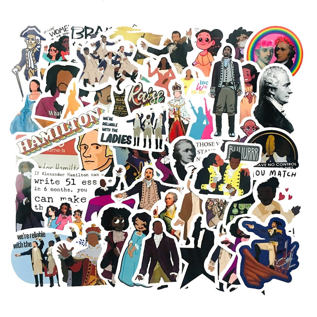Broadway's Hamilton Themed Set of 50 Assorted Stickers Decal Set ...