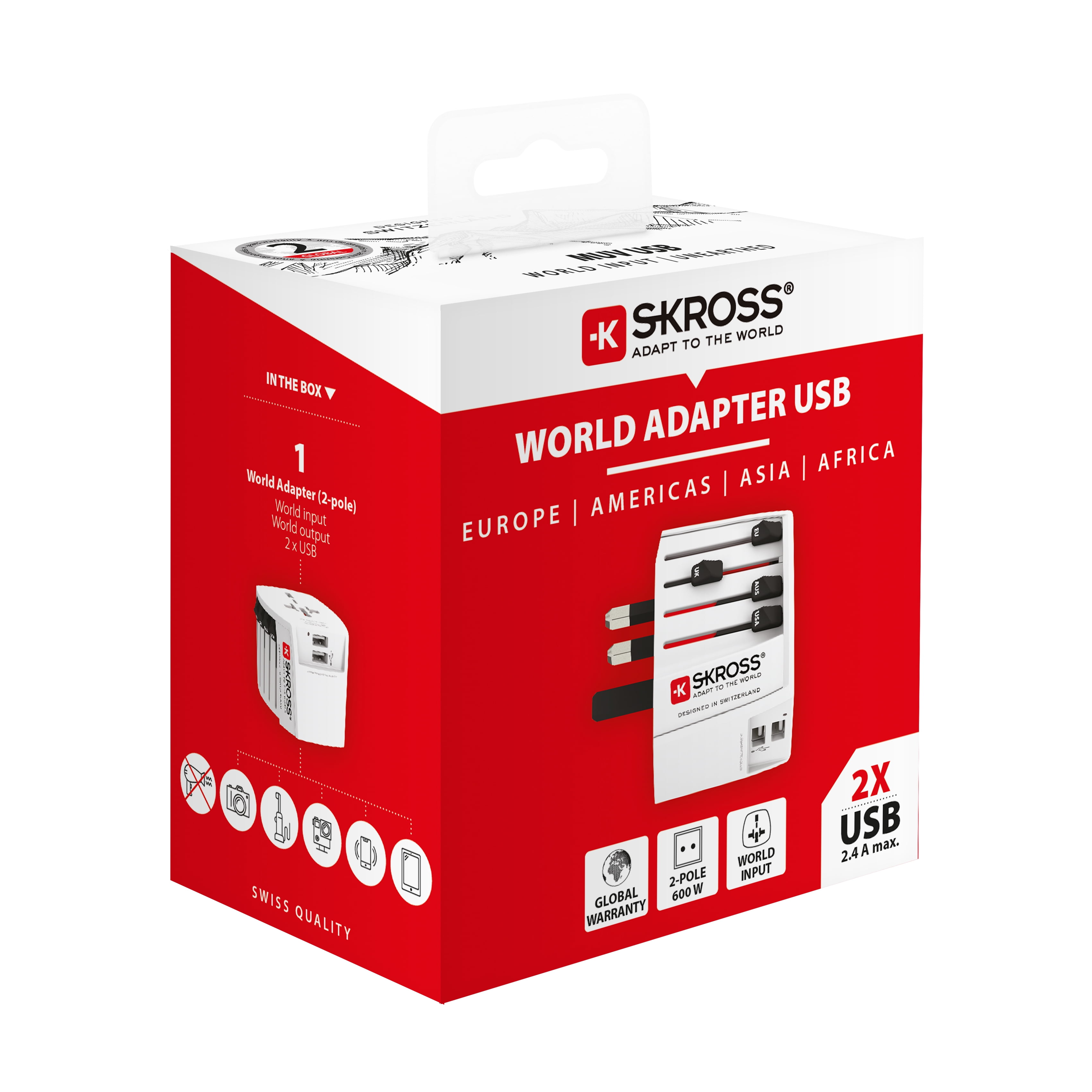 World Travel Adapter MUV USB 2A - 2x USB Fast Charge - Walmart.com