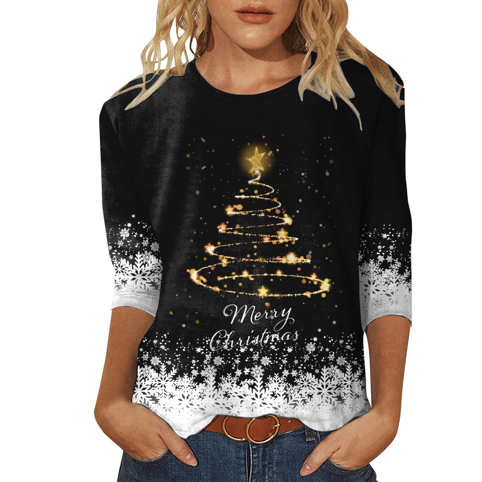 Click here for Bmisegm Womens Daily Christmas Print O Neck To Ps... prices