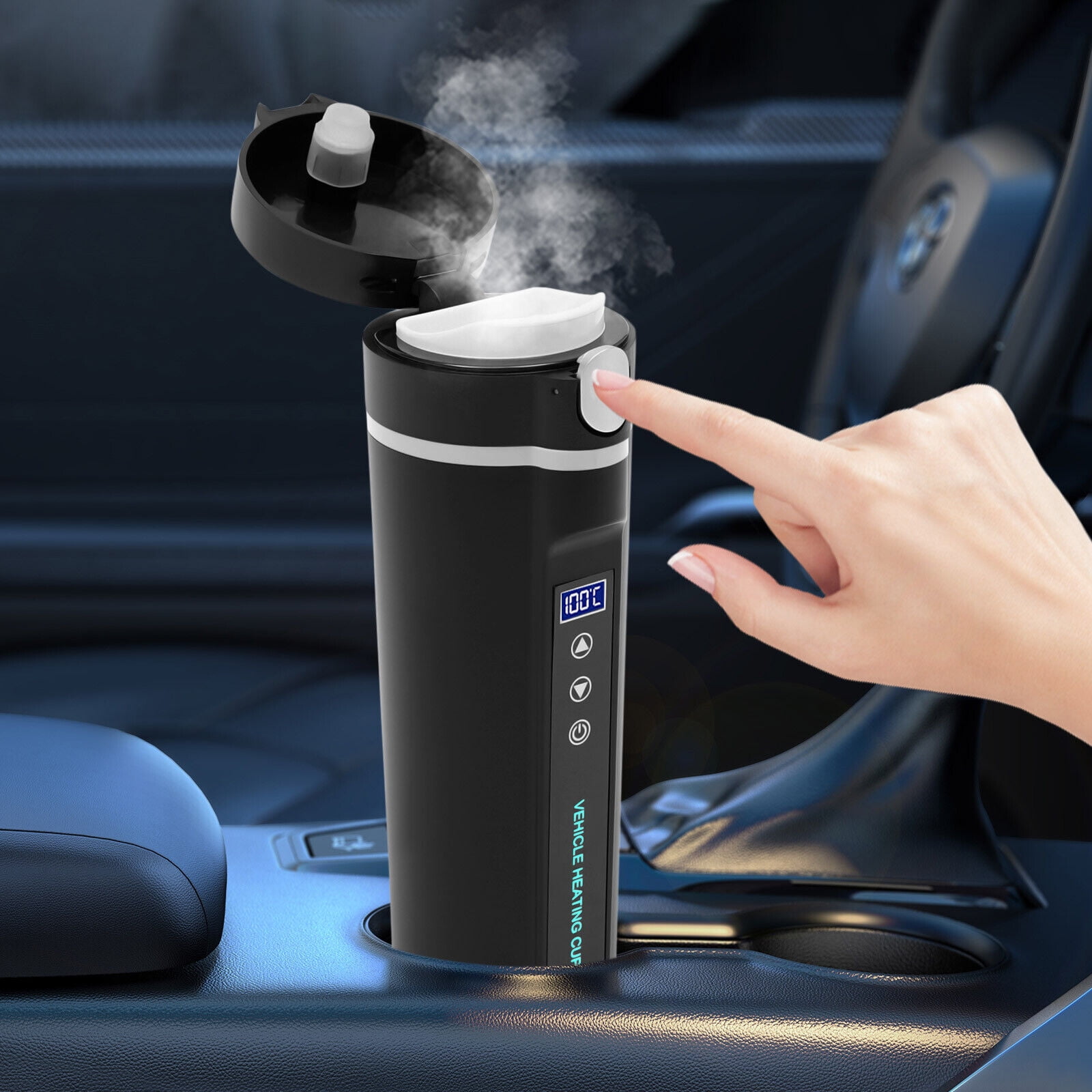 12V-24V Portable Car Heating Cup Stainless Steel Water Warmer Bottle ...
