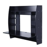 Ktaxon Black Wall Mounted Floating Office Computer Desk Table Storage ...