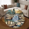 Circle Area Rug, Waterfall Thermos 3 Washable Non-Slip Floor Carpet ...