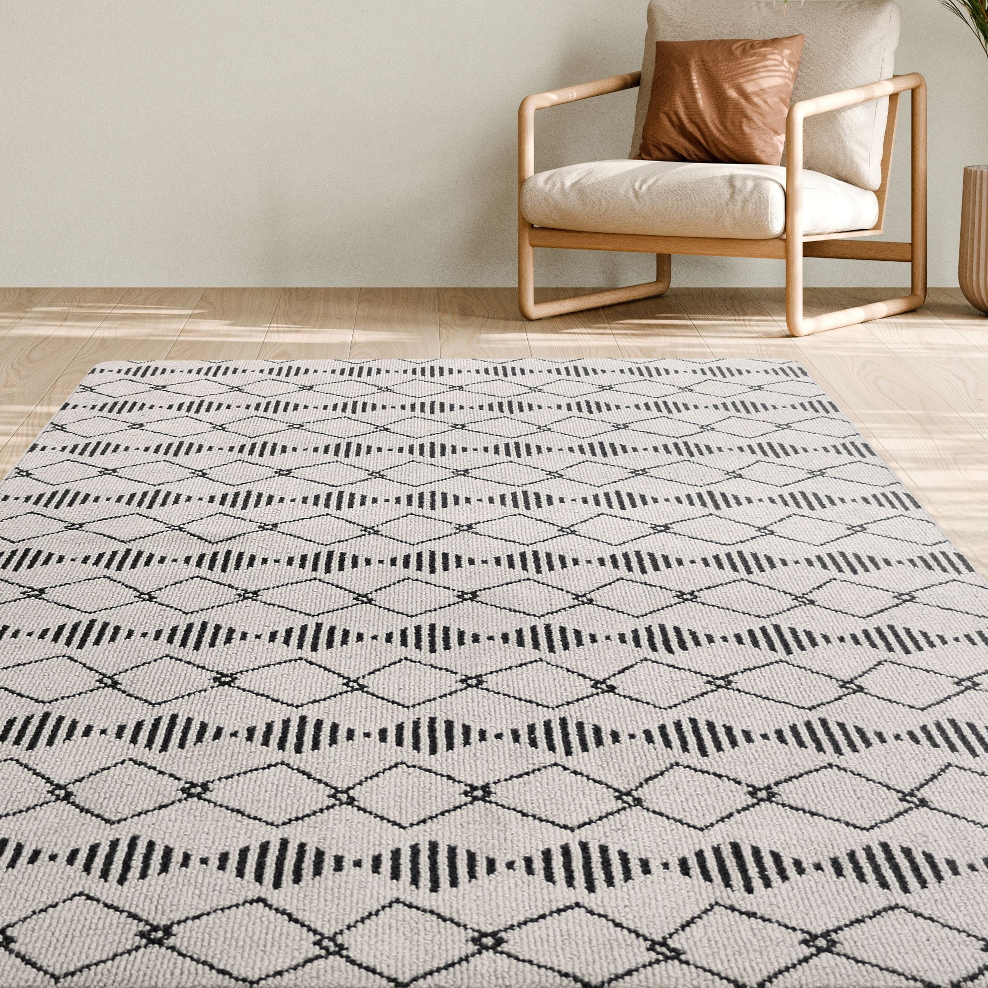 Click here for Mainstays Modern Geometric Pattern Tufted Ivory Ba... prices