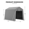 Ataucjin Outdoor Storage Shed Metal Frame Car Canopy Carport Portable ...