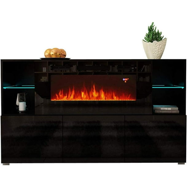 Komi 03 Electric Fireplace Modern 63" Sideboard - Walmart.com - Walmart.com
