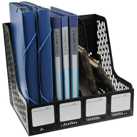Large Magazine File Folder Holder Plastic Vertical Organizer Office ...