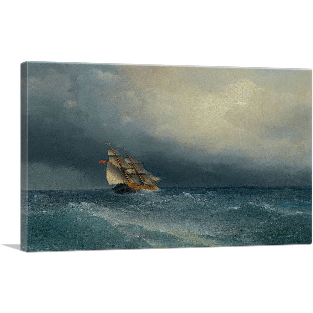 ARTCANVAS The Lifting Storm 1880 Canvas Art Print by Ivan Aivazovsky - Size: 18" x 12" (0.75 ...