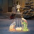 UBesGoo 6ft Outdoor Nativity Set Light-Up Nativity Scene Christmas ...