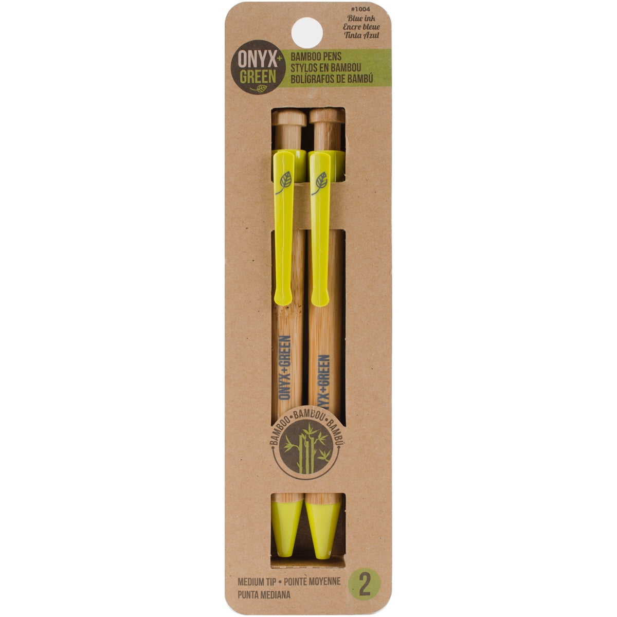Onyx + Green Retractable Ballpoint Pens 1Mm Tip 2/Pkg-Bamboo & Corn ...