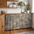 Beige Brown Copper Rust Cabinet Curtains 28" W x 51" L, Abstract ...