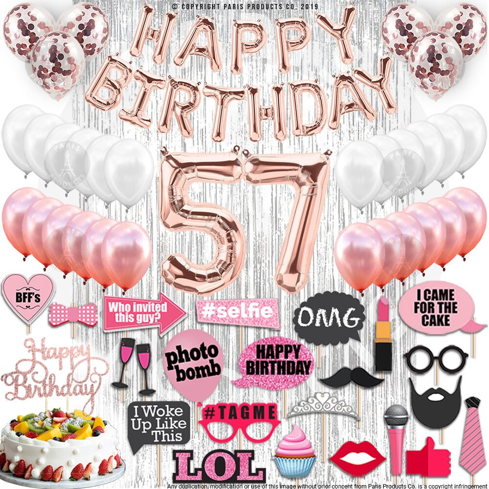 57th Birthday Decorations, 57th Birthday Party Supplies, Fifty Seventh ...