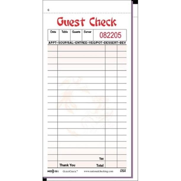 National Checking 301SP Chinese Check Guest - 50 Checks per Book ...