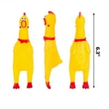 4 Pcs of Small Squeaky Shrilling Rubber Chicken Chew Toy with Playful ...