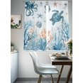 Blue Turtle Coastal Sheer Curtains 72 Inch Length 2 Panels Set, Octopus ...