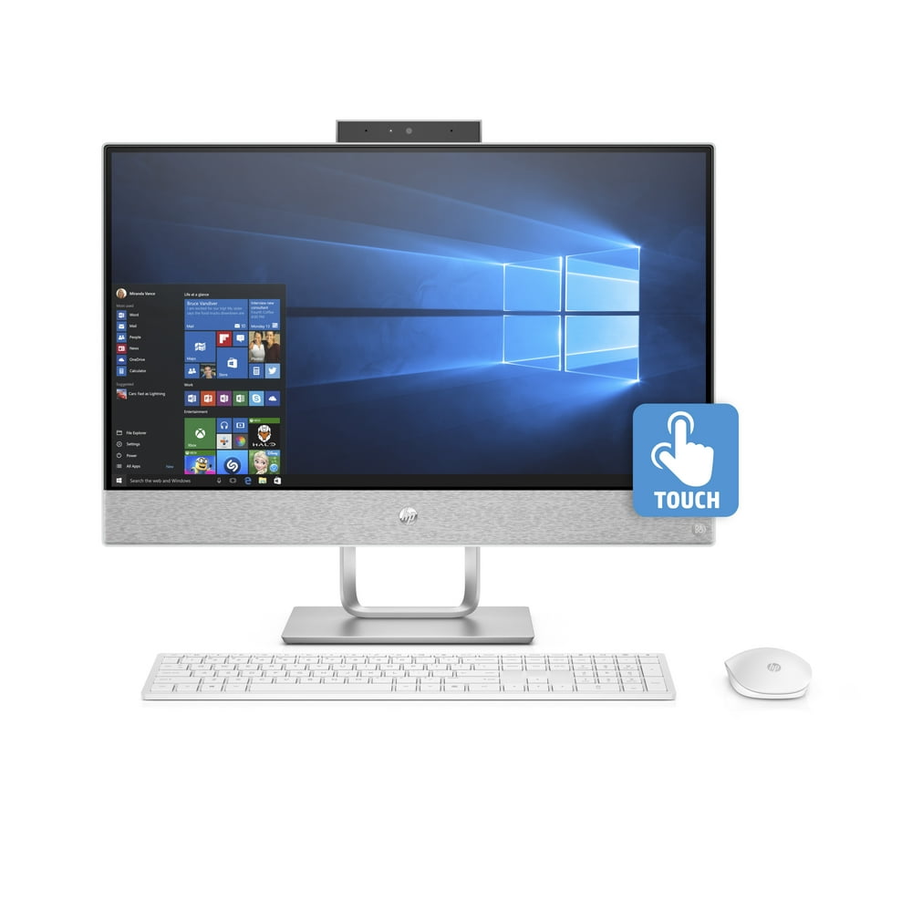 HP Pavilion 24-X020 Blizzard White 24” Touch All in One PC, Windows 10 ...