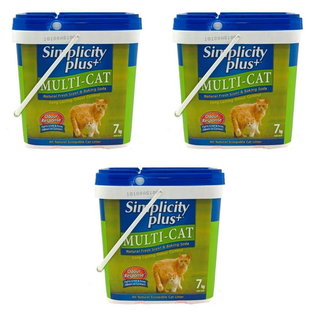 Arena para gatos Simplicity Plus Multi-Cat 7 kg paquete de 3 | Bodega Aurrera en línea