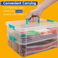 2 Layer Plastic Storage Containers with Lids, Multipurpose Clear Stack ...