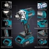 Cshidworld Cordless Impact Wrench 1/2 inch 20V Brushless Motor with 280 ...