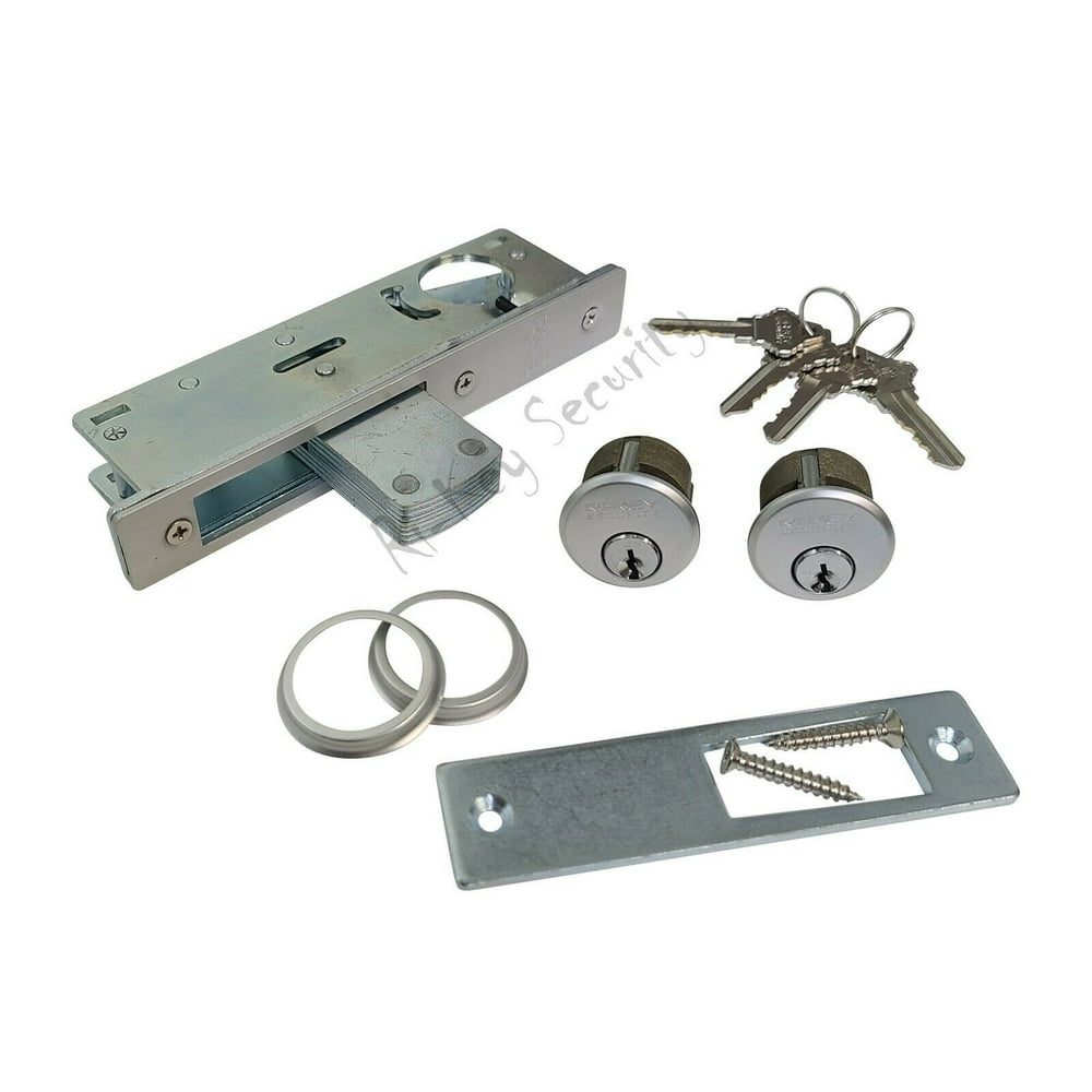 Storefront Door Mortise Lock Bolt Deadbolt with 2 Cylinders Adams Rite ...
