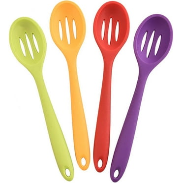 Bundlepro Heat Resistant Silicone Cooking Spoon Set, Non-Stick, Large ...