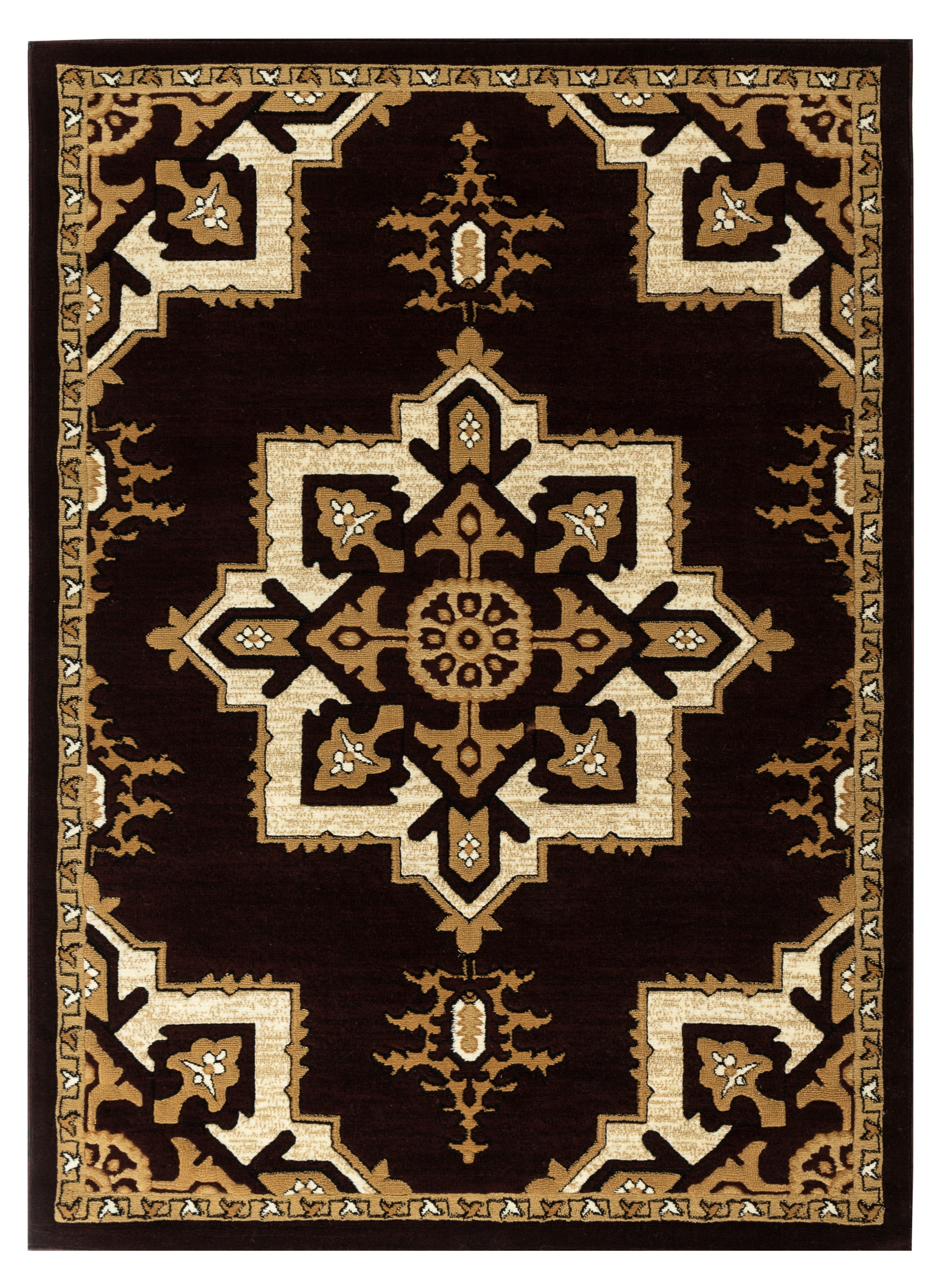Newport Collection - Burgundy, Cream Traditional Area Rug - Walmart.com