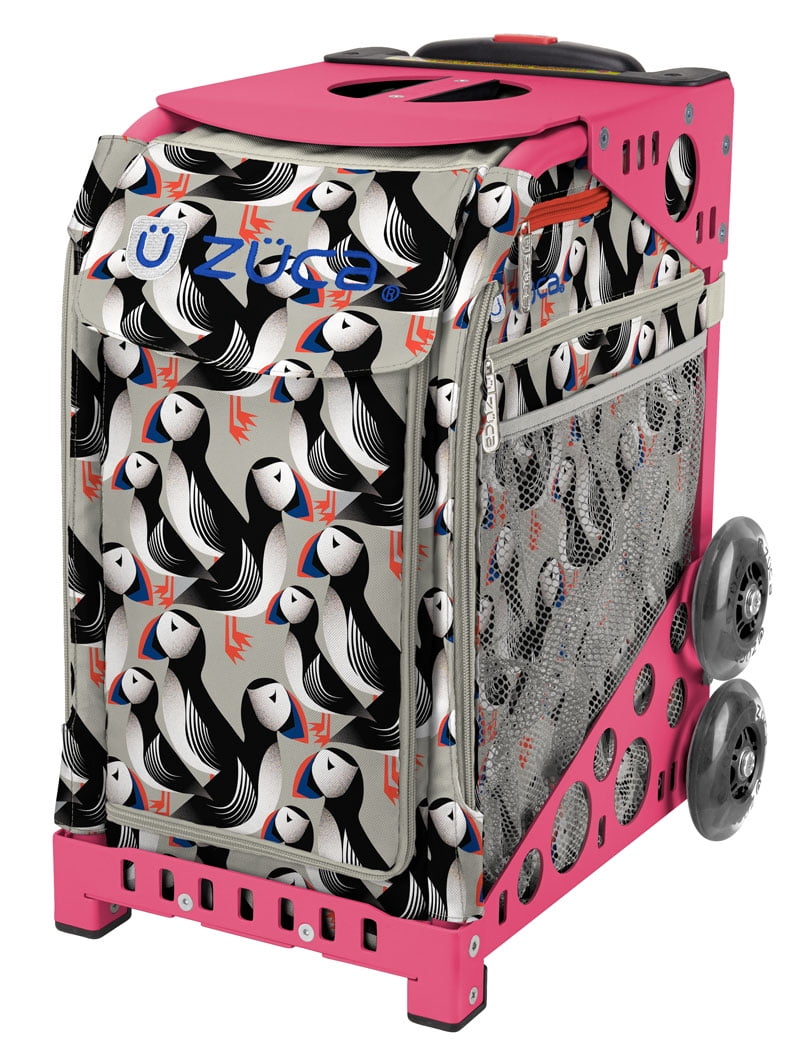 Zuca 18" Sport Bag - Playful Puffins with Flashing Wheels (Pink Frame ...