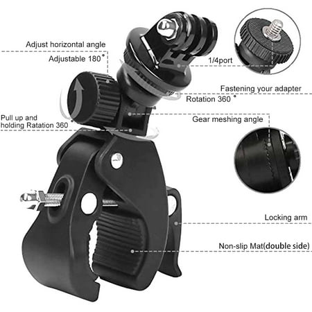 2 PCS Bicycle Camera Mount 360° Rotation Stand for Most GoPro Cameras ...