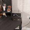 Corner Vanity Desk with LED Lighted Mirror Charging Station and Storage ...