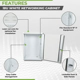 NavePoint 18U Network Cabinet with Glass Door – 18U Wall Mount Server ...