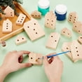 15Pcs 15 Style Unfinished Wood Tray House Shape PapayaWhip 4.1~10.45x3 ...