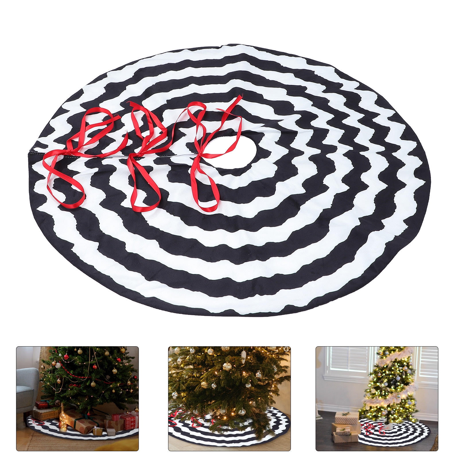 Click here for Oulii Holiday Decoration White Felt Tree Skirt Car... prices