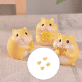 4Pcs Resin Little Yellow Hamster Figurine Outdoor Garden Decorations ...