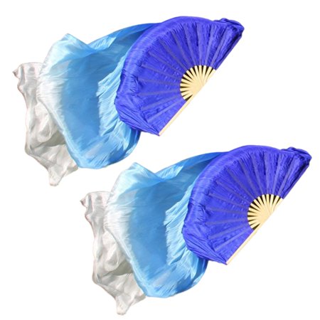 Belly Dance Fans Veils Dancer Practice Flow Fans Foldable Fan Long Silk ...