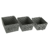 Whitmor Woven Strap Storage Baskets - Set of 3 - Gray - Walmart.com