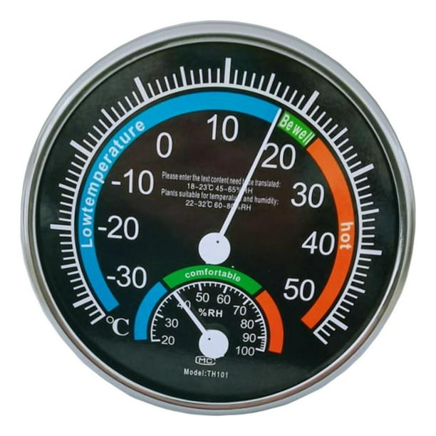 Termómetro Analógico Redondo Higrómetro Control De Negro | Walmart en línea