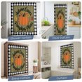 Bathroom Shower Curtain Autumn Pumpkin Leaves on Green Waterproof ...