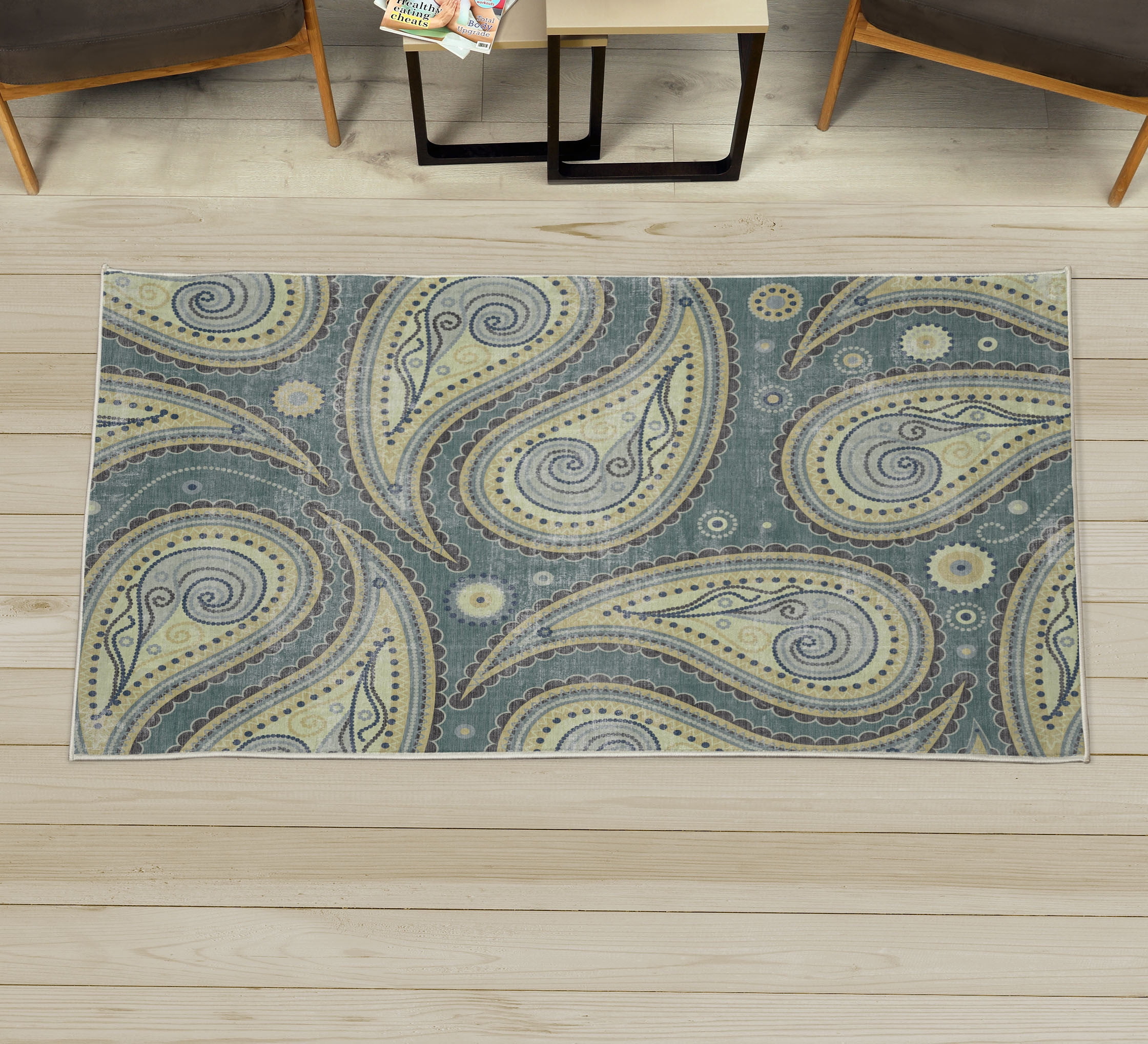 Paisley Decorative Rug, Continuous Fig Like Motifs Pattern Mandala ...