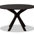 Baxton Studio Kenji 48-Inch Round Wooden Dining Table in Dark Brown ...