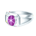FINE SILVER JEWELLERS 925 Sterling Silver Men’s Pink Star Ruby Ring ...