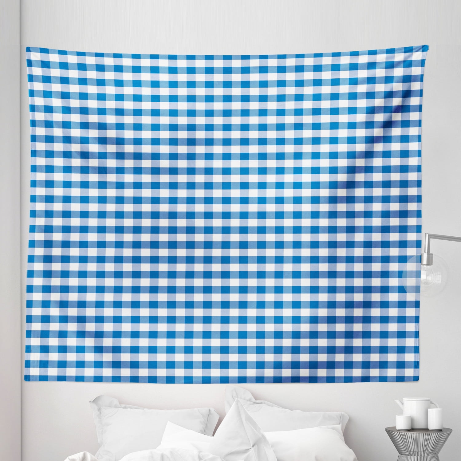 Checkered Tapestry, Monochrome Gingham Checks Classical Country Culture ...