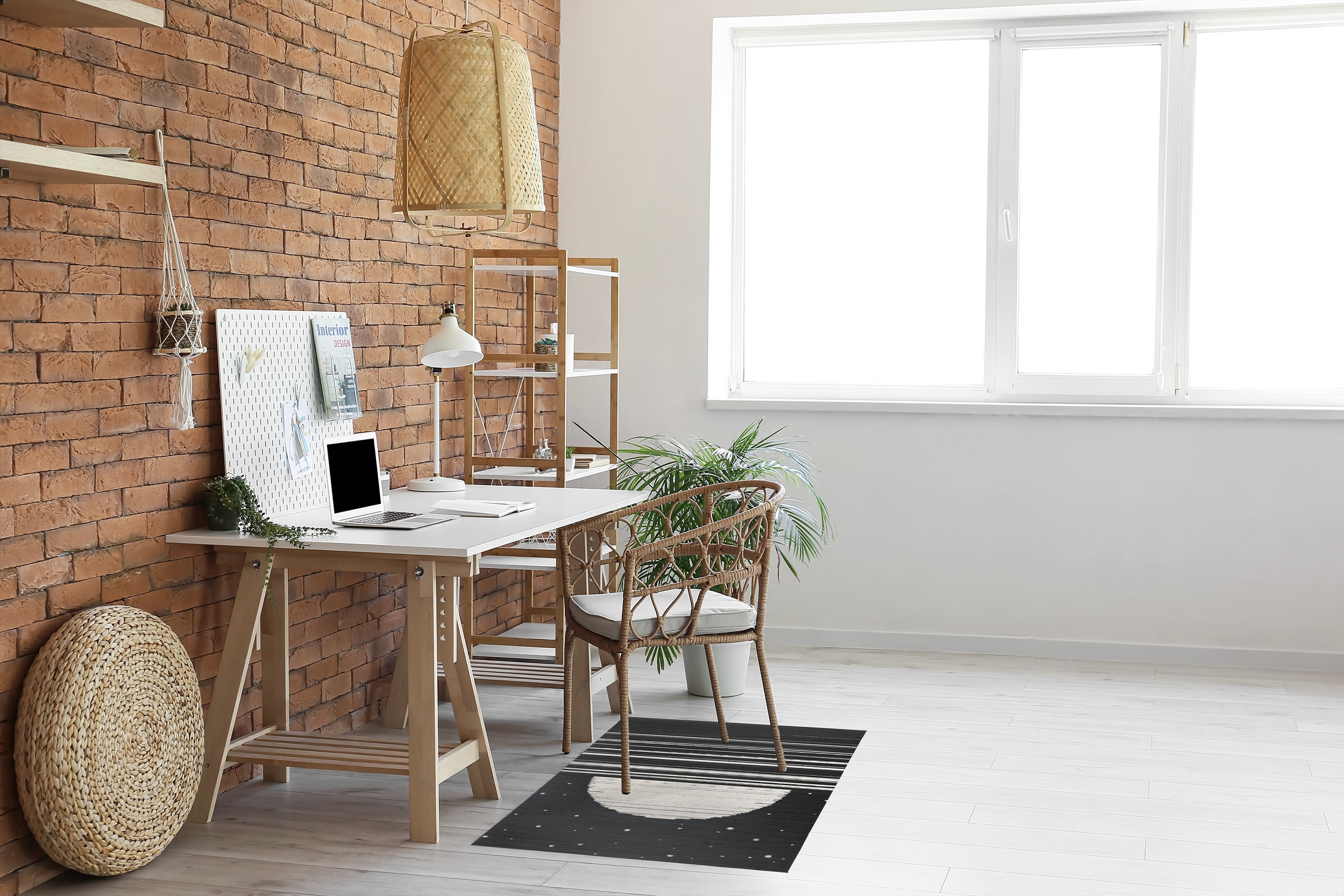 MIDNIGHT MOON CHARCOAL Office Mat By Kavka Designs - Walmart.com