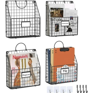 X-cosrack 3-Tier Hanging Wall File Organizer with Door Hooks and 6pcs S ...